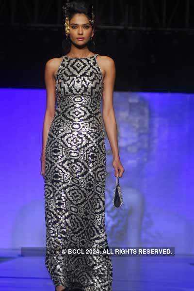 A Model Showcases A Creation By Designer Azeem Khan At A Fashion Show At Grand Hyatt Hotel In
