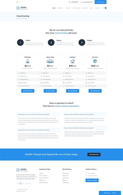 spark hosting and technology psd template psd templates technology