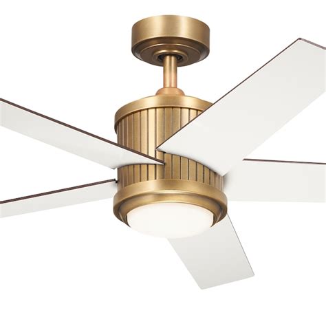 Kichler Brahm 48 In Natural Brass With Walnut Blades Integrated Led
