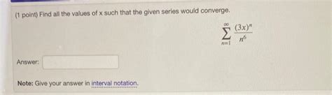 Solved 1 Point Find All The Values Of X Such That The Chegg Com