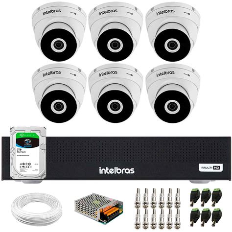 Kit 6 Câmeras Intelbras Vhd 3230 D G7 Dome Full Hd 1080p Visão Noturna
