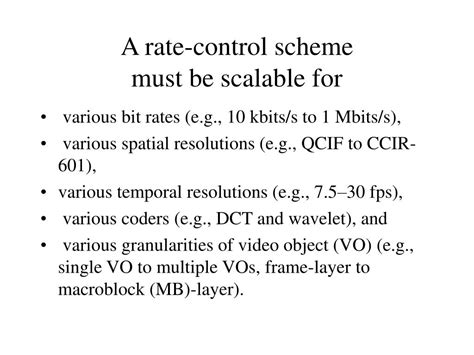 Ppt Scalable Rate Control For Mpeg 4 Video Powerpoint Presentation
