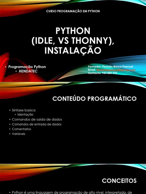 Aula 1 Introdução Ao Python Pdf Python Linguagem De