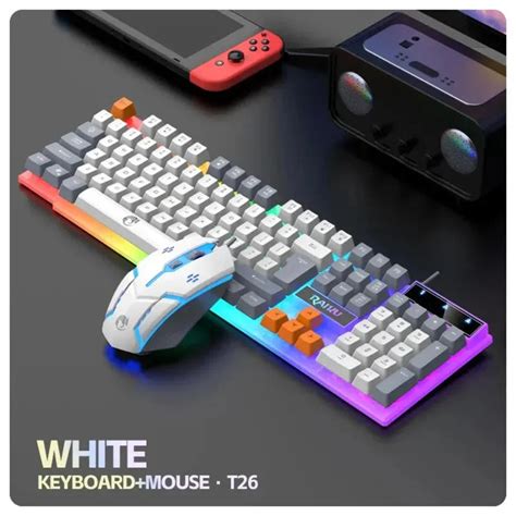 Wired Gaming Keyboard And Mouse Set With 104 Led Keys Fujigamer