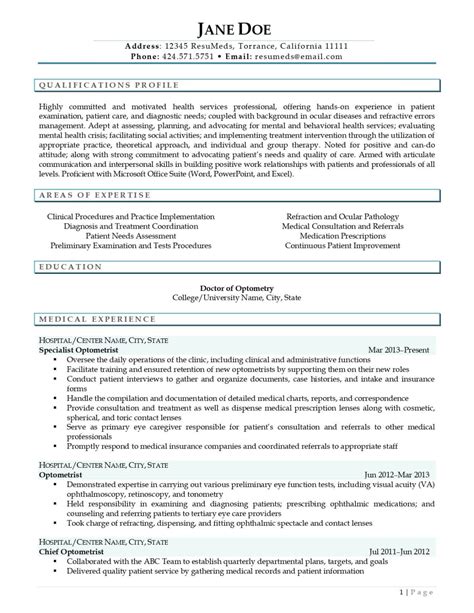 Optometrist Resume Sample Effective Writing Tips This 2025