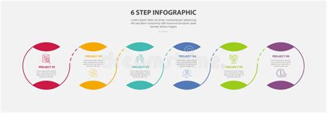6 Points Template Infographic Outline Style With 6 Point Step Template