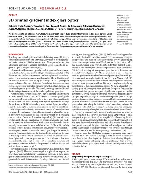Pdf 3d Printed Gradient Index Glass Optics