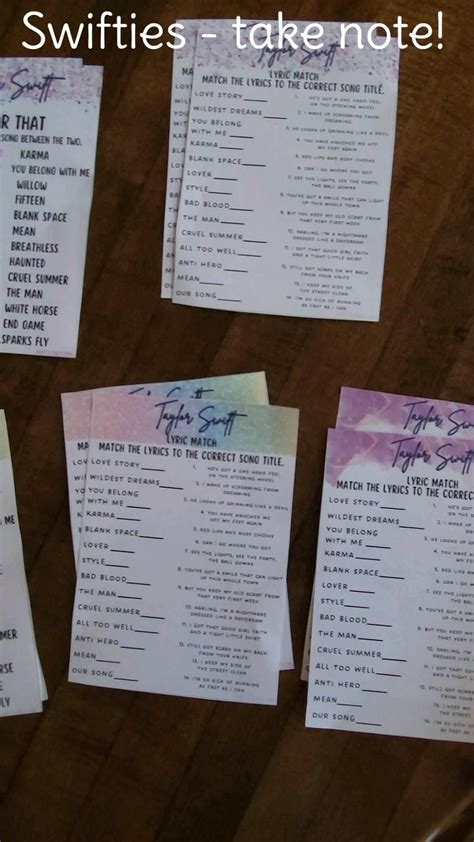 Swiftie Games For Your Taylor Party Printable Artofit