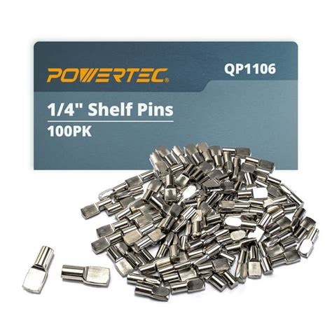 Powertec Qp1106 100 Pk 1 4 In Shelf Support Pegs Nickel Shelf Pins