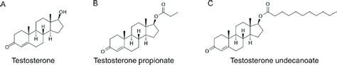 Structure Of Testosterone A Testosterone Propionate B And Download Scientific Diagram
