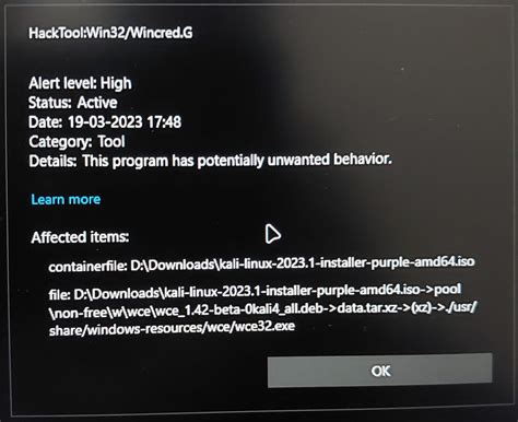 Anti Virus Windows Defender Picks Up Kali Linuxs Iso Is This Normal Or A Real Threat