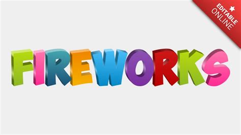 Fireworks Multi Color For The New Year Text Effect Generator
