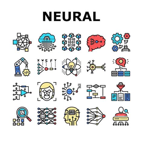 premium vector neural network and ai collection icons set vector