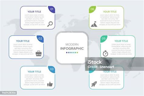 인포그래픽 요소 벡터에 대한 창의적인 개념 6 옵션 단계 목록 프로세스 그래프의 추상 요소 단계 옵션 부분 또는 프로세스가 있는 다이어그램 타임라인 인포그래픽 워크플로 또는