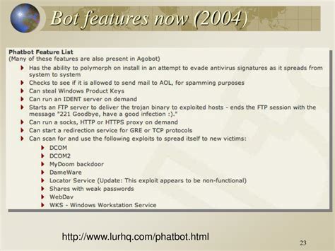 Ppt Bots And Botnets The Automation Of Computer Network Attacks Powerpoint Presentation Id