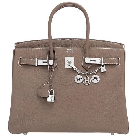 Hermes Birkin 35cm Etoupe Togo Palladium Hardware Taupe Bag U Stamp