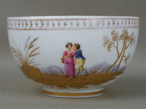 Чайная пара «Дети фарфор роспись золочение Завод А Попова Xix