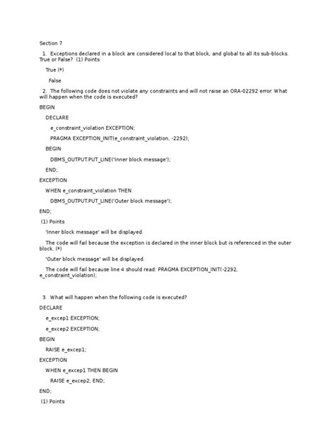 Oracle Practice Quiz Pdf