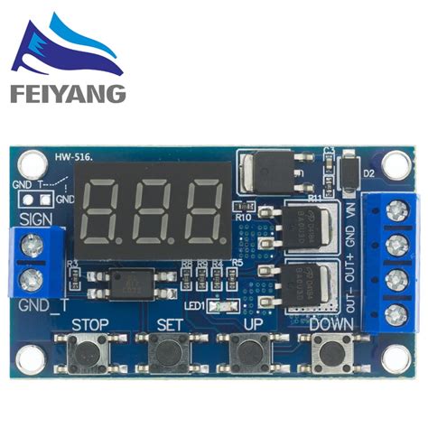 DC 12V 24V Dual MOS Tube LED Digital Time Delay Relay Trigger Cycle Timer Delay Switch Circuit