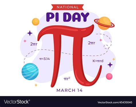 World Pi Day With Mathematical Constants Greek Vector Image