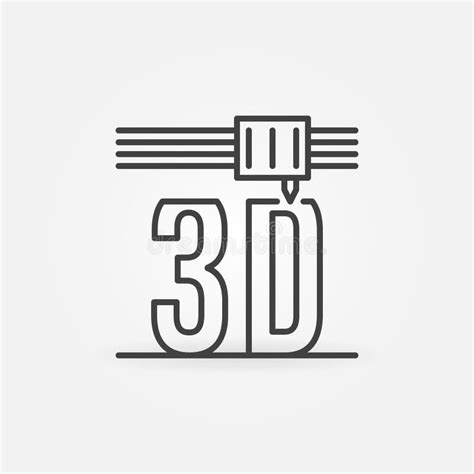 3d Printing Vector Thin Line Prototype Concept Icon Or Symbol Stock Illustration Illustration