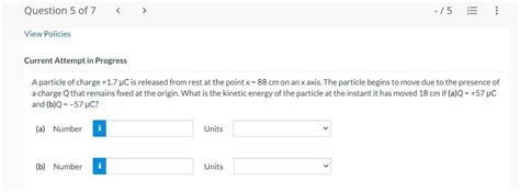 solved a particle of charge 1 7μc is released from rest at