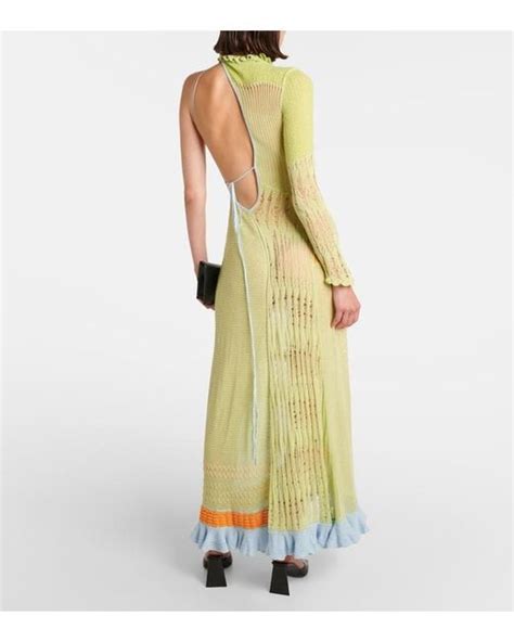 Roberta Einer Bianca One Shoulder Cotton Maxi Dress In Yellow Lyst