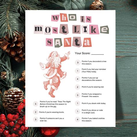 Who Is Most Like Santa — The Fun Adult Christmas Party Game — Instant