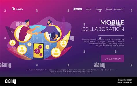 Mobile Collaboration Stock Vector Images Alamy