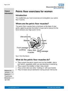 Pelvic Floor Exercises For Women Gloshospitals Nhs Uk Pelvic Floor