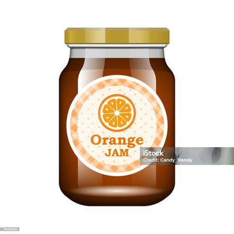 오렌지 잼 잼 병 유리 하 고 구성 합니다 벡터 일러스트입니다 포장 컬렉션입니다 잼에 대 한 레이블입니다 은행 현실입니다 디자인 상표 및 로고와 유리 항아리를 비웃는 다 0