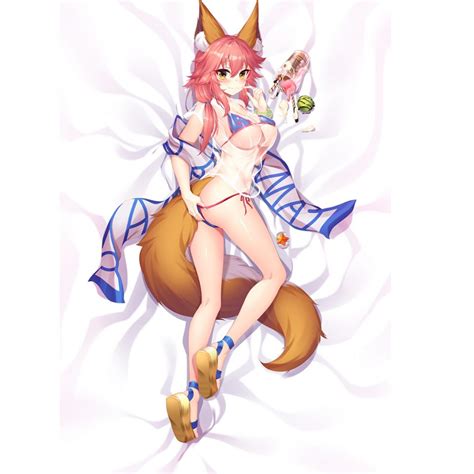 插画 CG erspace キャス狐 玉藻の前 Fate GrandOrder Fate系列 兽耳 水着 脸红 43261