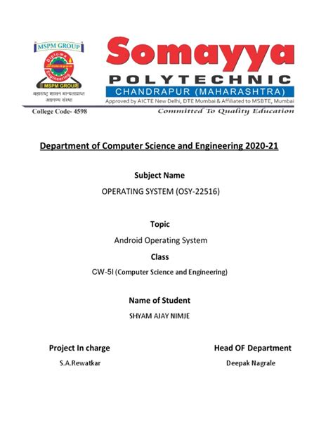 Osy Microproject V V Pdf Android Operating System Java