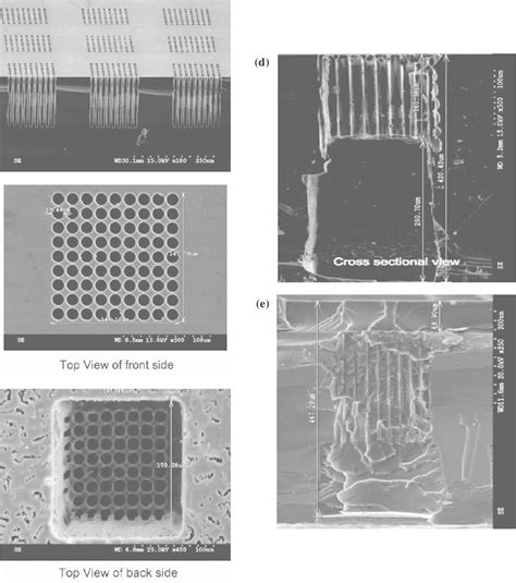 Sem Micrographs Of The Fabricated Silicon Membrane A Front