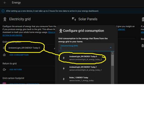 Energy Configuration Already Added Devices Still Showing In Dropdown