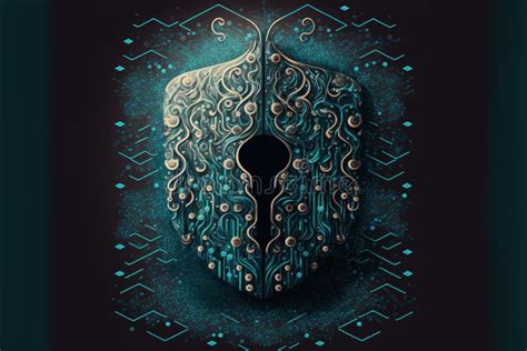 Composition Of Padlock Over Network Of Connections Created Using Generative Ai Technology Stock