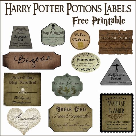 Printable Harry Potter Potion Labels Printable Free Templates