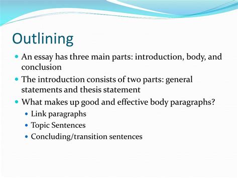 Ppt Three Parts Of An Essay Introduction Body Conclusion