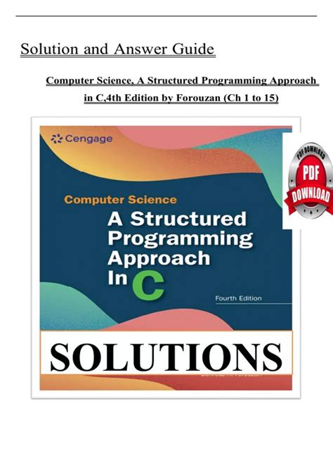 Solution And Answer Guide Computer Science A Structured Programming