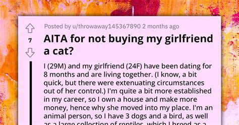 Redditors Girlfriend Wants To Get A Cat But She Wants Him To Pay For Everything