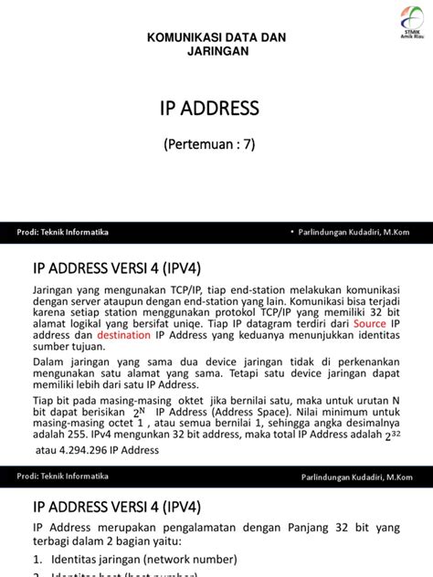 Pertemuan 7 Ip Address Pdf