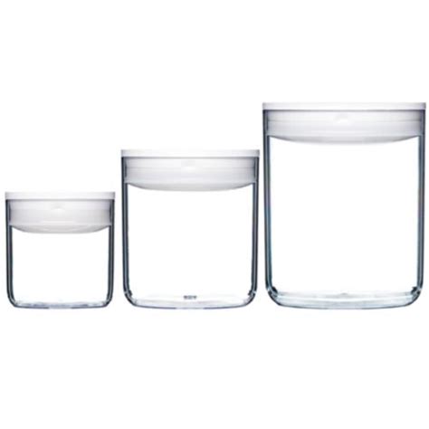 Clickclack 3 Piece Round Pantry Container Food Storage Set With Airtig