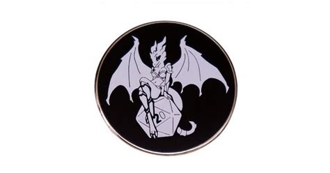 Pin Brooches Sexy Dragon With D20 Dice