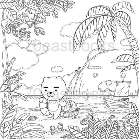 Kakao Friends Story Coloring Book Kakao Korean Colouring Etsy