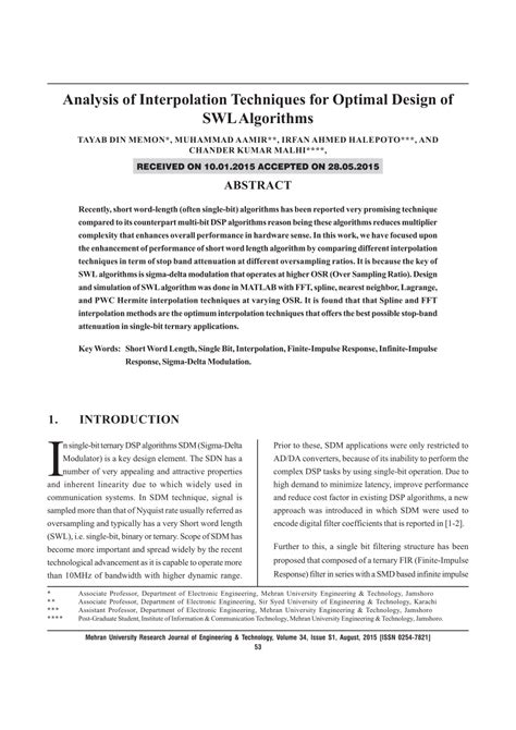 Pdf Analysis Of Interpolation Techniques For Optimal Design Of Swl