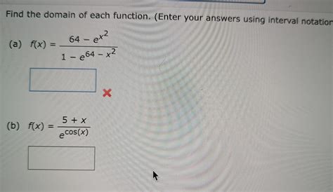 Solved Find The Domain Of Each Function Enter Your Answers
