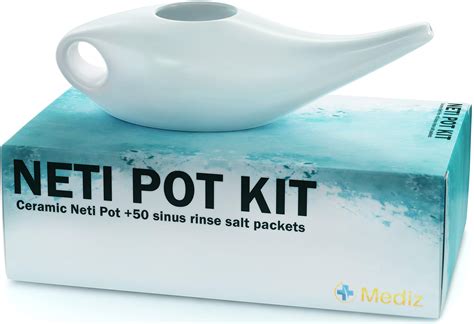 Buy Neti Pot W 50 Saline Nasal Rinse Packets 3 Months Of Nasal Rinse