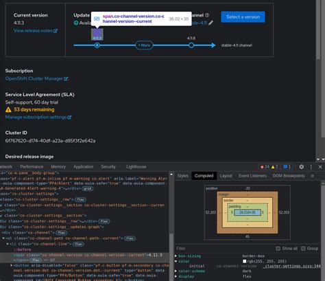 Cluster Settings Dark Theme Has Unreadable Color For Cluster Versions · Issue 12176