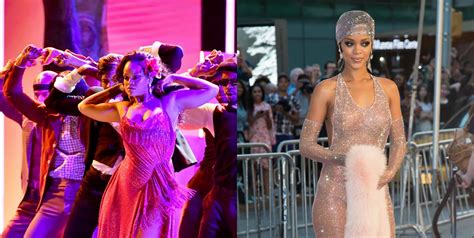 Rihannas Grammy Dress Had 50000 More Crystals Than Her Cfda Naked Dress