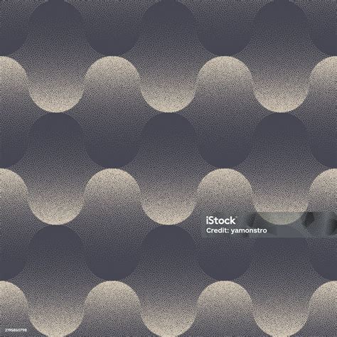 Special 3d Wavy Structure Seamless Pattern Trendy Dotted Vector Abstraction Stock Illustration